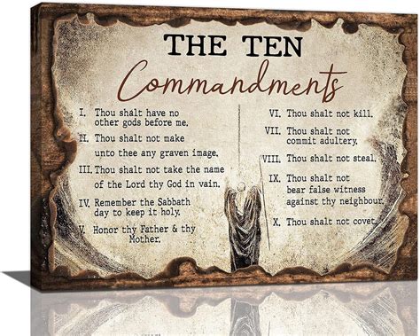 The Ten Commandments Wall Art 10 Commandments Christian Bible Verse