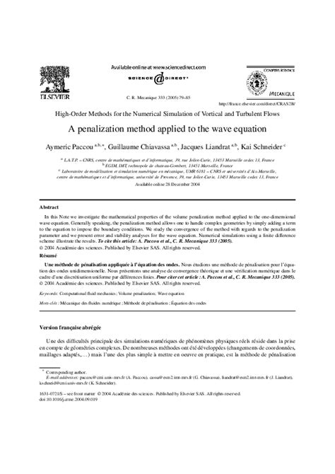Pdf A Penalization Method Applied To The Wave Equation