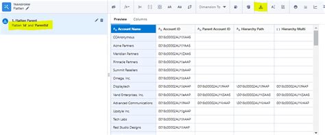 multi level account hierarchy flatten aggregate join transform and