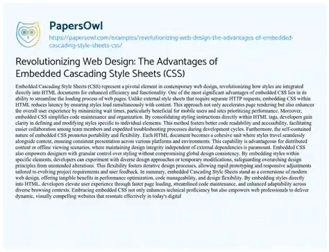 Revolutionizing Web Design The Advantages Of Embedded Cascading Style