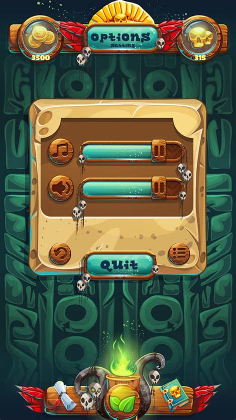 옵션 게임 인터페이스 디자인 벡터 Eps Uidownload