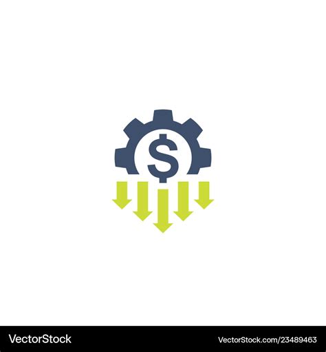 Cost Reduction Icon On White Royalty Free Vector Image