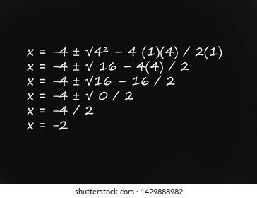 Quadratic Formula Example Equation Written On Stock Illustration Shutterstock
