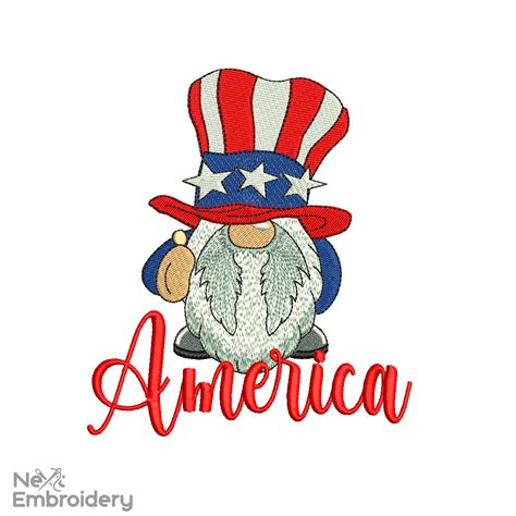 America Gnome Embroidery Designs Nextembroidery