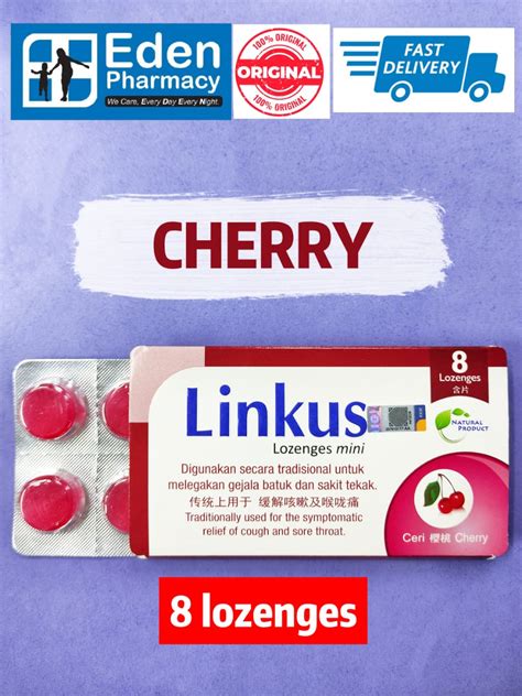 Linkus Lozenges Mini Cherry Strawberry 8 Lozenges 1