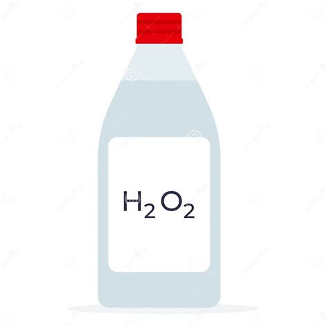 Hydrogen Peroxide In Plastic Bottle Cartoon Vector Illustration