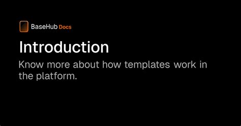 Templates And Examples Introduction — Basehub Docs
