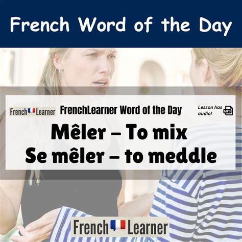 Mêler To Mix To Meddle French Word Of The Day