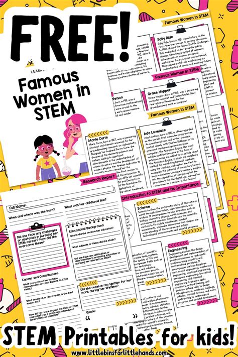 Women In Stem Worksheets Little Bins For Little Hands