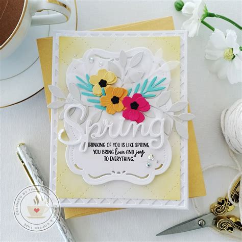 Papertrey Ink Into The Blooms Clover Cards And Coffee Time