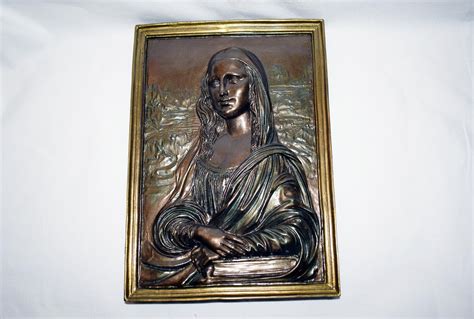 Mona Lisa Relief Leonardo Da Vinci La Gioconda Mural Figure Italian