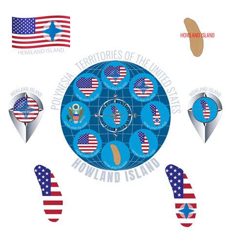 Free Set Of Illustrations Of Flag Contour Map Money Icons Of Howland