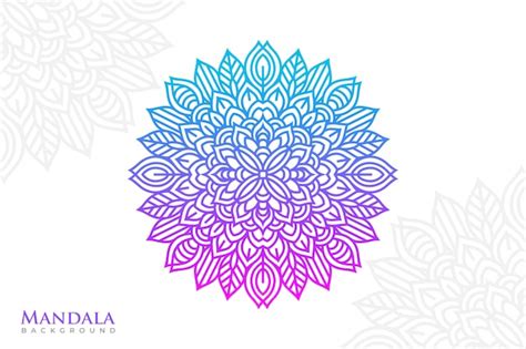 Premium Vector Mandala With Shades Of Blue And Purple Gradient