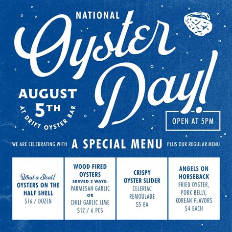National Oyster Day Deals Are Back At Drift On August 5 — Dish Around Town