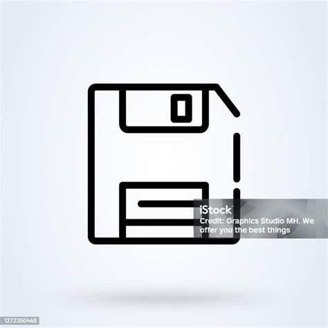 Disket Ikon Atau Logo Tanda Baris Perangkat Penyimpanan Lama Konsep Disket Simpan Ke Disket