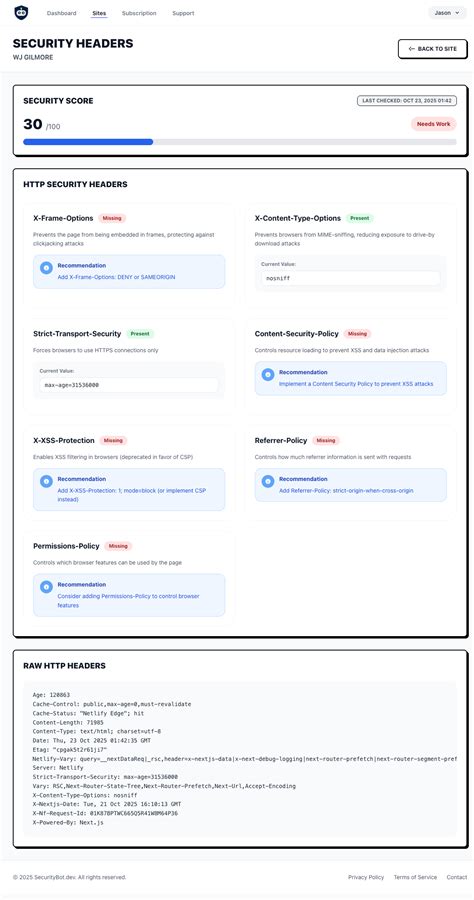 Security Headers Analysis And Monitoring Csp Hsts X Frame Securitybot