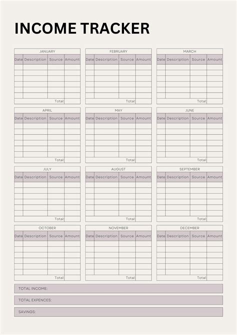 Best 13 Free Printable Income Tracker Template Artofit