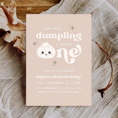 Dumpling Birthday Invitation Bundle Dim Sum Birthday Bundle Little