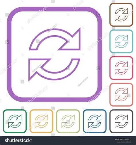 Refresh Arrows Outline Simple Icons Color Stock Vector Royalty Free Shutterstock