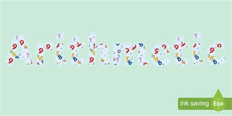 Arithmetic Display Lettering Twinkl Maths Ks2