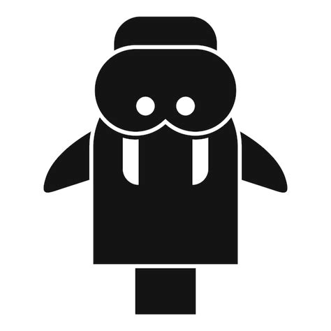 Premium Vector Cute Walrus Standing On A Small Platform With Big Eyes And Tusks