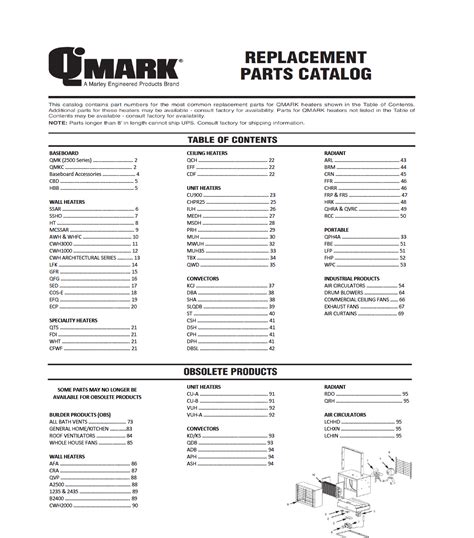 Qmark 2021 Qmark Parts Catalog Marley Engineered Products