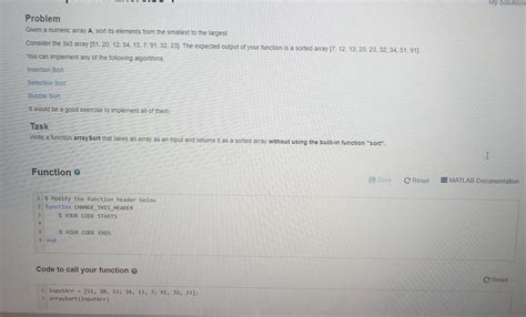 Solved My Solutions Problem Given A Numeric Array A Sort