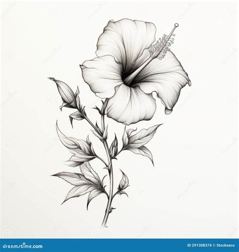 Hibiscus Flower Drawing Design