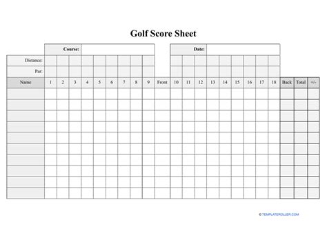 Printable Golf Scorecard Printable Free Templates