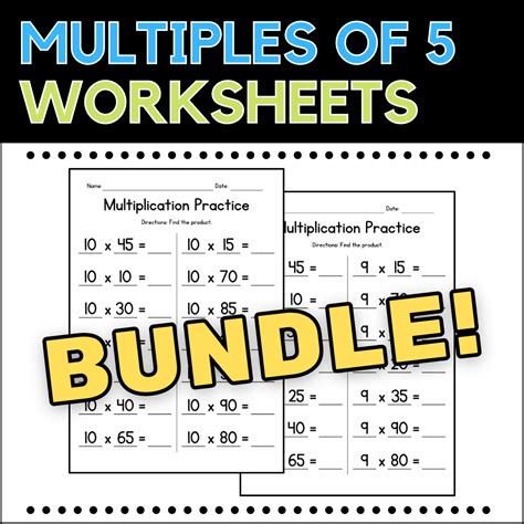 Multiples Of 5 Bundle Multiplying Worksheets Multiplication