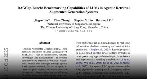 Paper Page Ragcap Bench Benchmarking Capabilities Of Llms In Agentic Retrieval Augmented