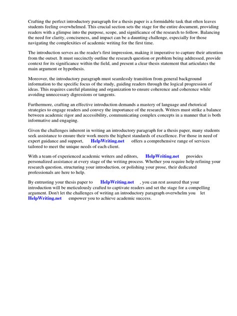 How To Write An Intro Paragraph For A Thesis Paper Pdf Essays Narrative
