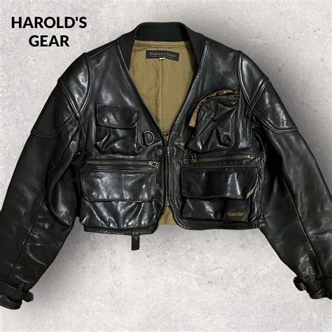 稀少 廃盤 Harolds Gear ハロルズギア ベリーショート 牛革 レザージャケット ブラック サイズfmサイズ｜売買された