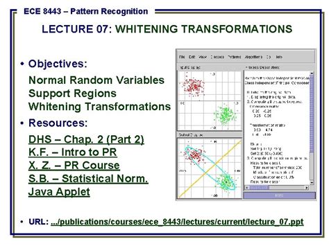 Ece 8443 Pattern Recognition Lecture 07 Whitening Transformations