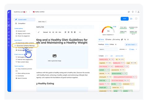 generate schema markup feature in neuronwriter neuronwriter content