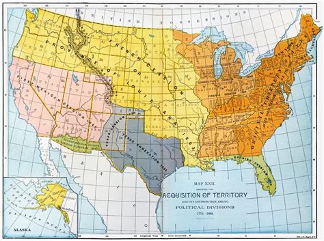 Us Map 1776 1884 Na Map Showing United States Territorial