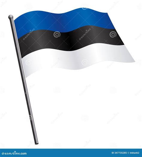 Estonian Flag Heart Isolated On White Background Pencil Drawing Stock