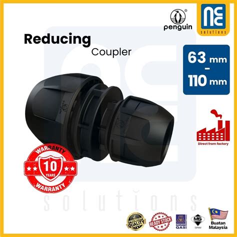 Hdpe Poly Pipe Connector Compression Poly Pipe Fitting Reducing Coupler Sambungan Paip Air 63mm