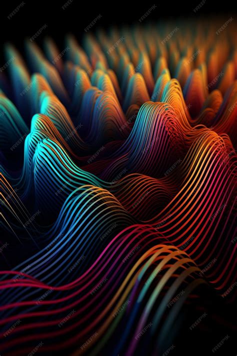 Premium Ai Image A Close Up Of A Colorful Wave Pattern On A Black Background Generative Ai