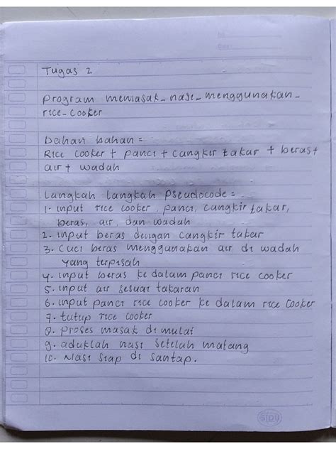 Pseudocode Dalam Kehidupan Sehari Hari Pdf