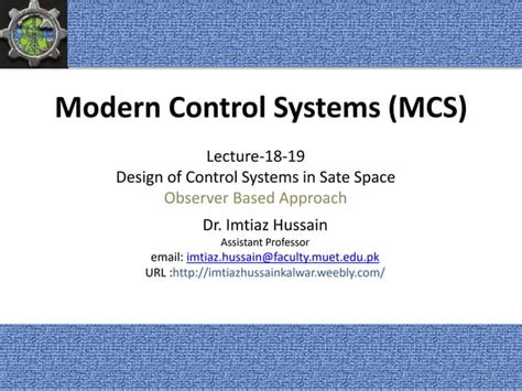 Lecture 18 19 State Observer Design Pptx