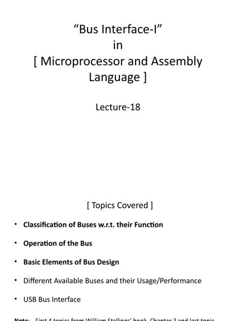 Bus Interface I In Microprocessor And Assembly Language Pdf