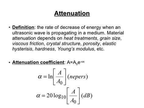 Acoustic Attenuation Formula At Thomas Charlesworth Blog