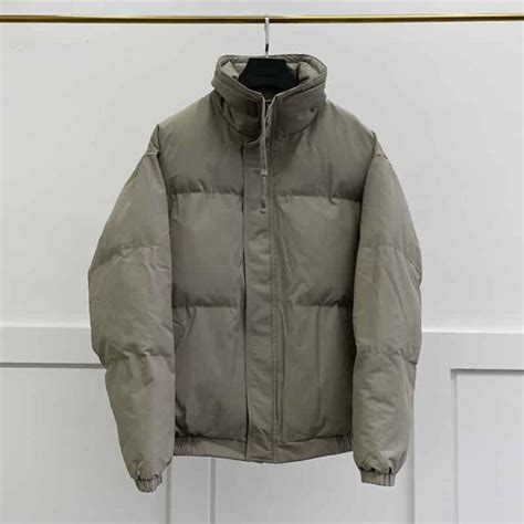 Fog Essentials Puffer Jacket Moss Color Essentials Hoodie Store