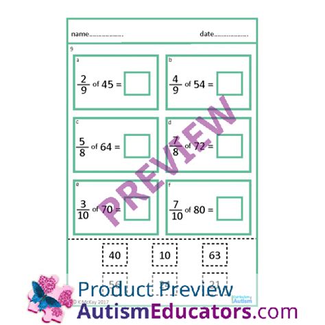 Fractions Of Numbers Cut And Paste Worksheets