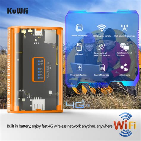 Kuwfi Power Bank G Mobile Router With Mah Battery Pocket Wifi Router G Lte With Sim Card Slot