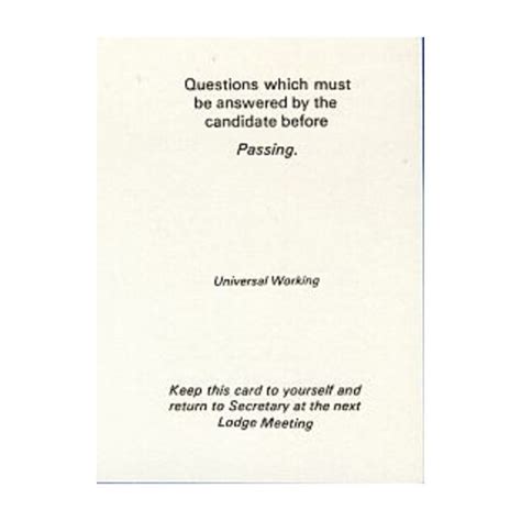 Fabb Brothers Craft Universal Working Passing Card