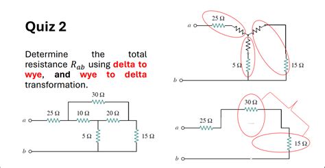 Quiz 2 Determine The Total Resistance Ra B Using Delta To Wye And Wye