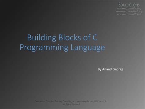 Building Blocks of C Programming Language - ppt download