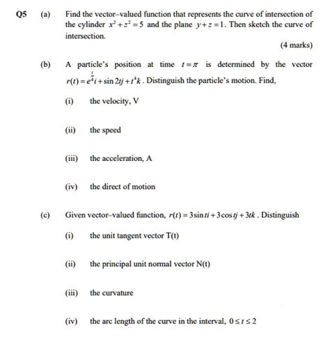 Solved Find The Vector Valued Function That Represents The Cun Of Intersection Of The Cylinder